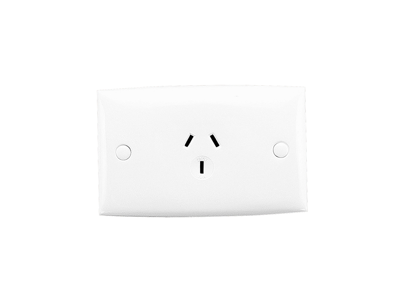 Clipsal - 16 - Single Switch Socket Outlet, 250V,10A, Skirt Mount