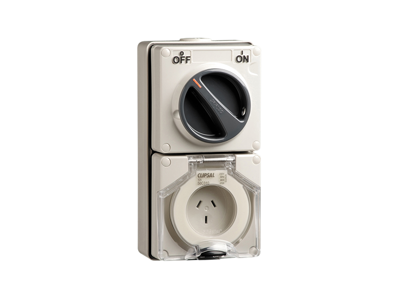 Clipsal - 56C310HD - Switched Socket Outlet, 250V, 10A, 3 Flat Pin ...