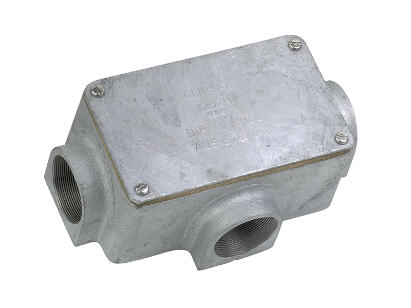 Clipsal - 1252H50/3 - Junction Box, Rectangular, 50mm I.D, 3 Way Entry ...