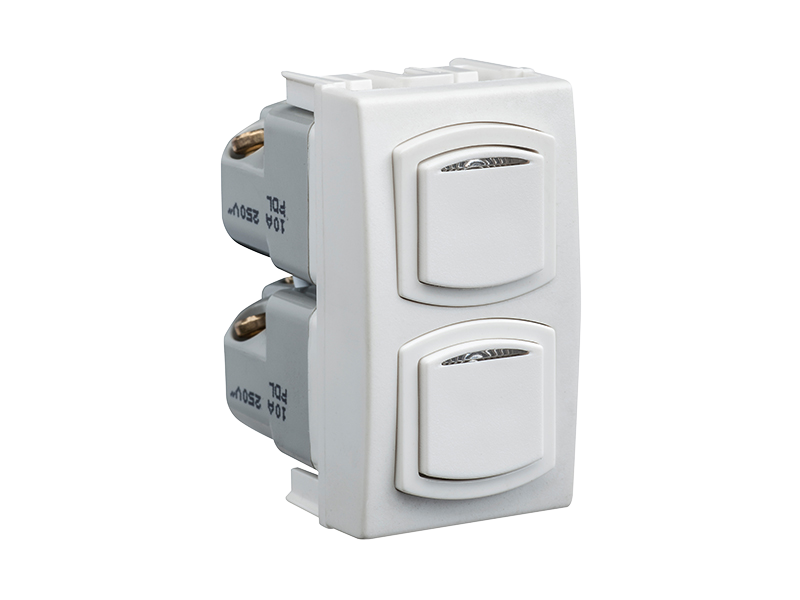 Clipsal - 80PBBPL2 - Double Push Button Switch, Blue LED, Momentary ...